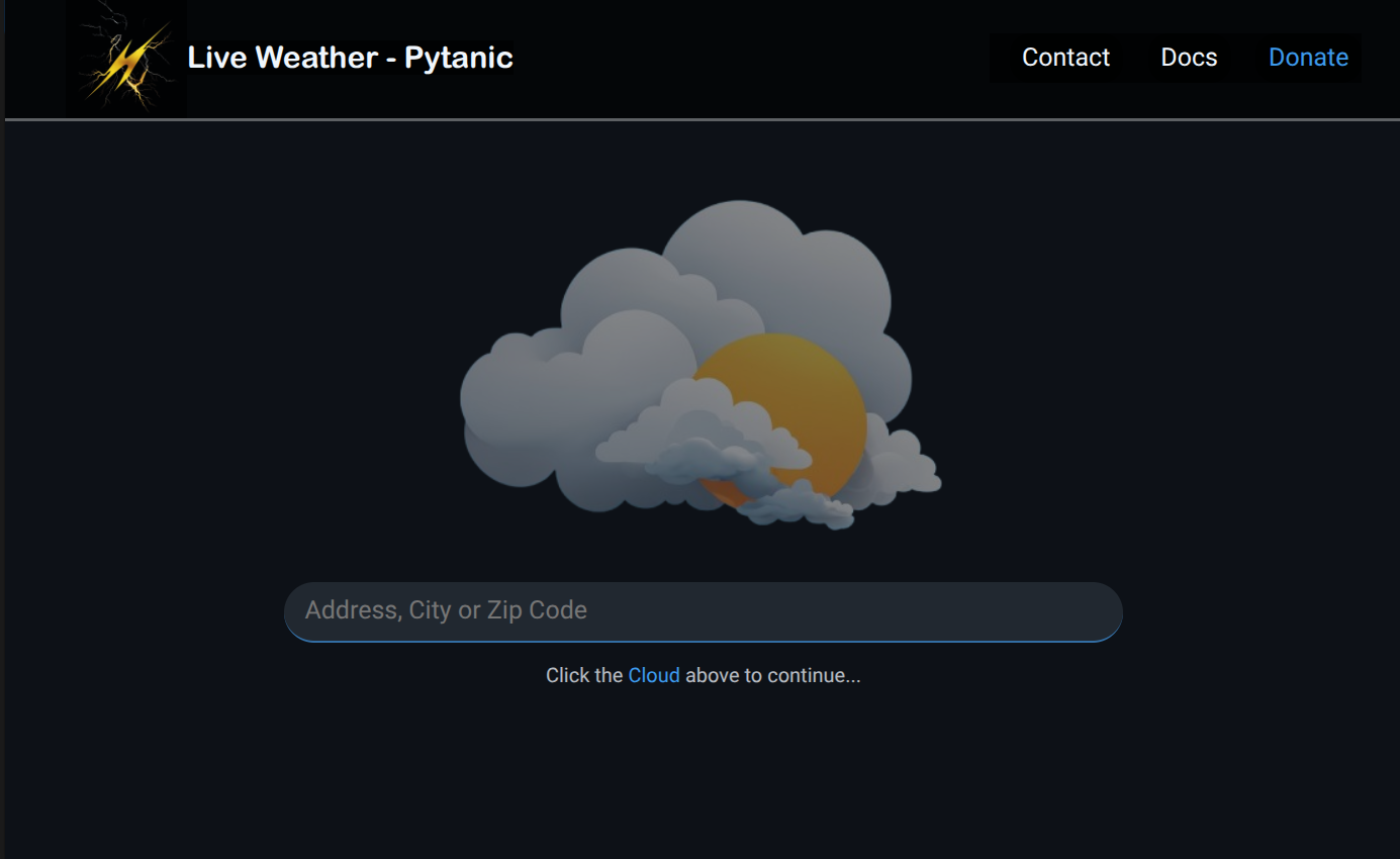 Live Weather - Pytanic